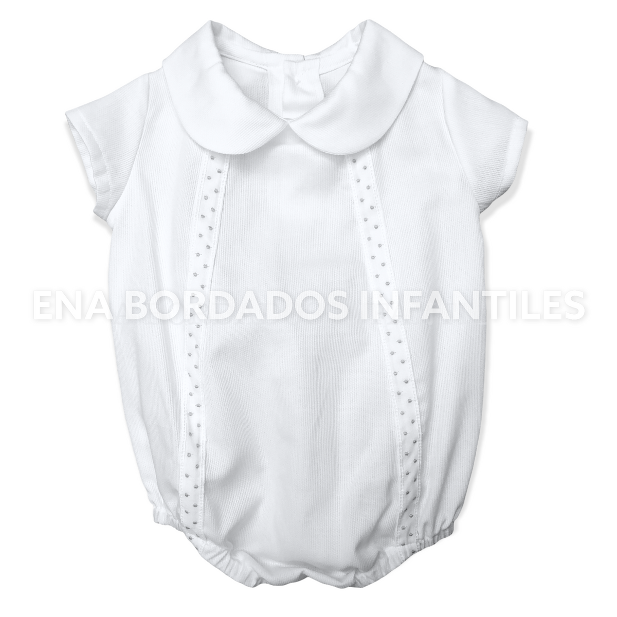 Mameluco blanco con tira bordada – Ena Bordados Infantiles